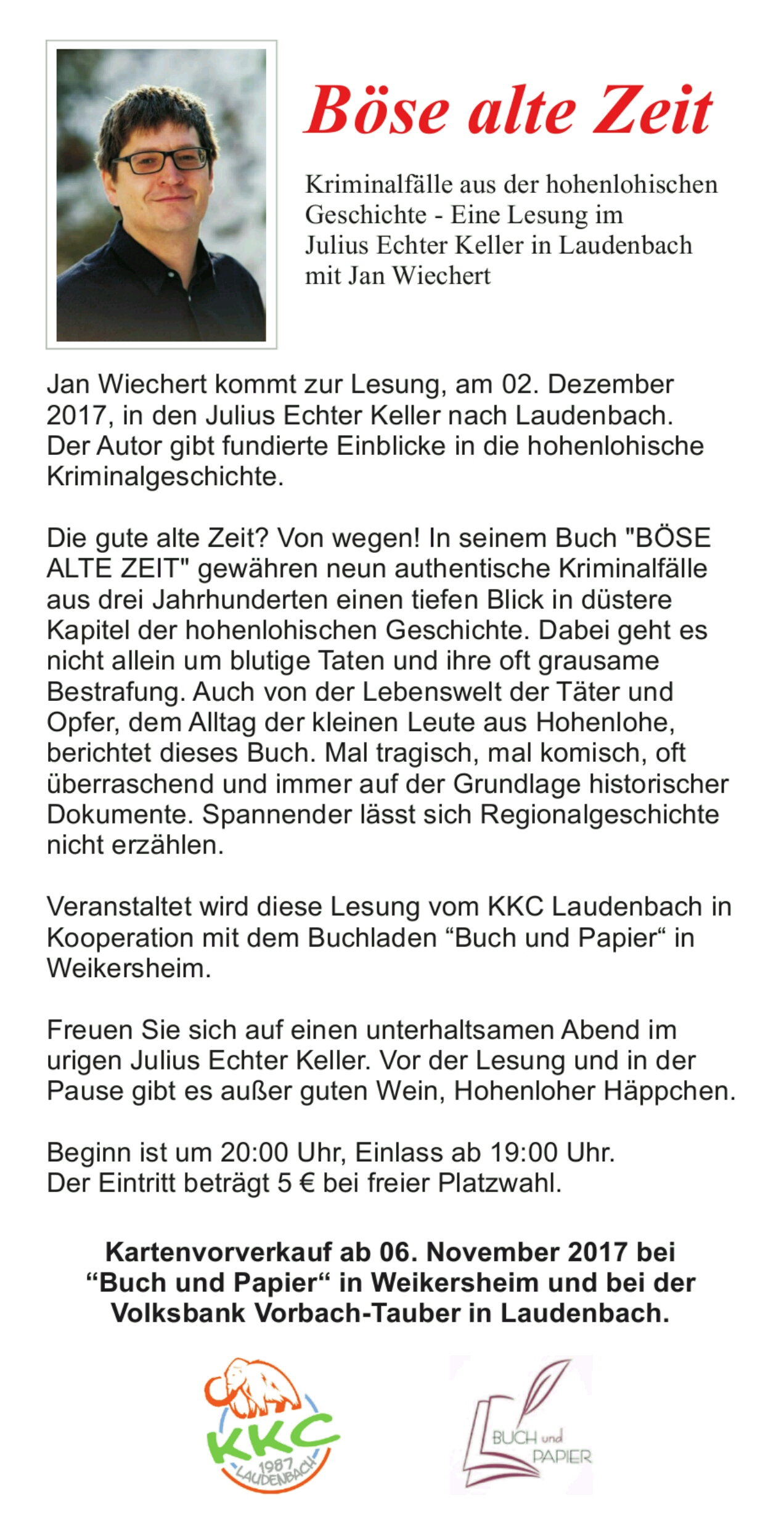 “BÖSE ALTE ZEIT” – Kriminalfälle aus der hohenlohischen Geschichte ...